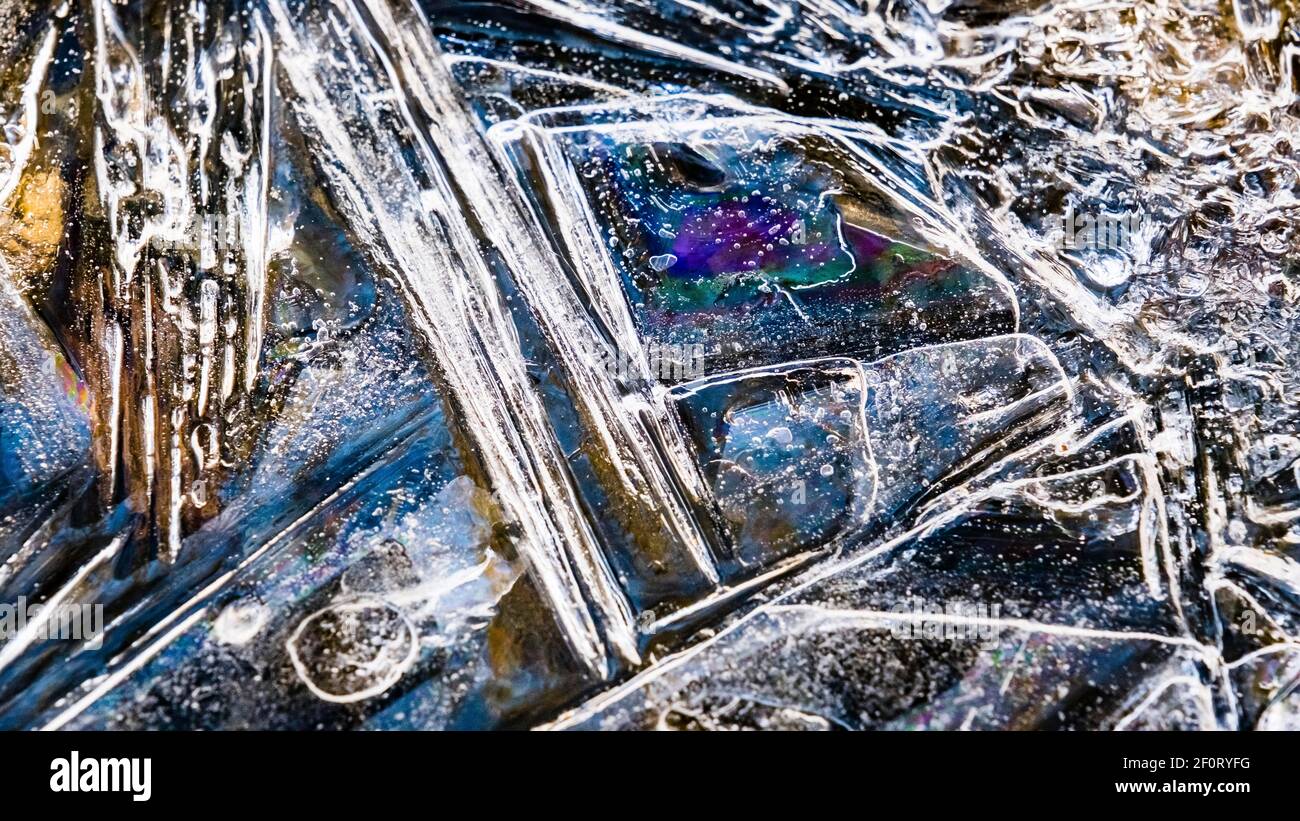 Details, shapes and structures of ice, ice crystals, Austria Stock ...