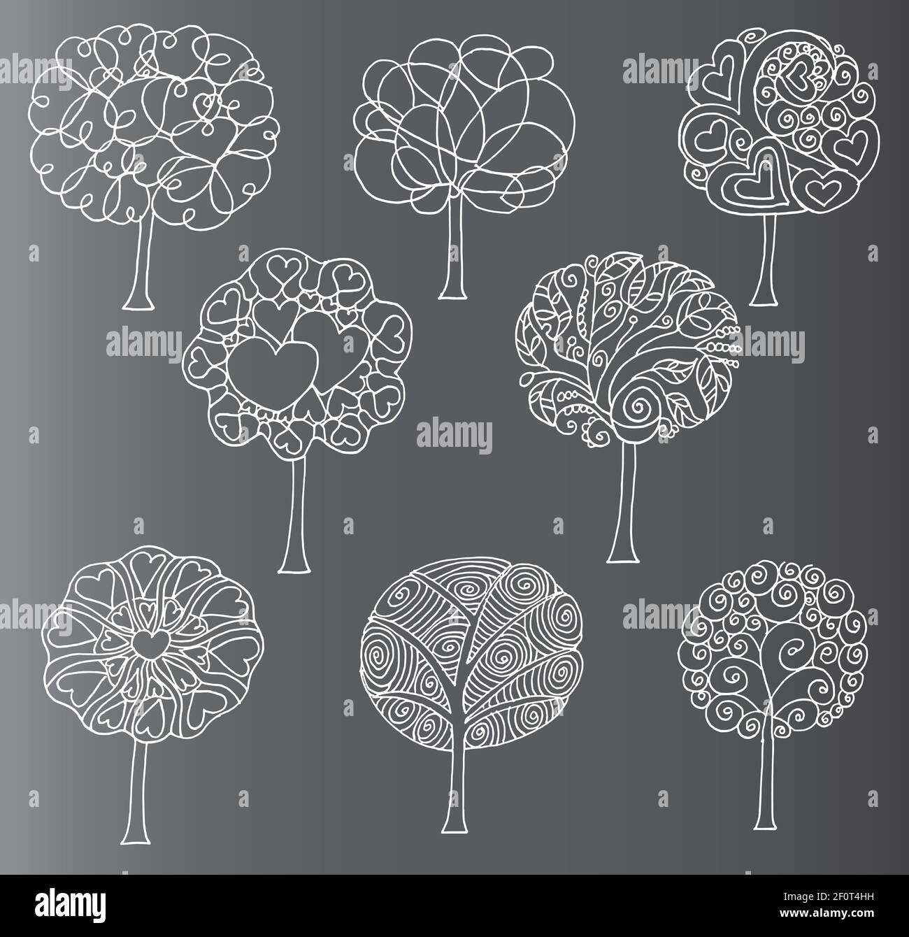 vector drawing heart shape with love tree design background Stock ...