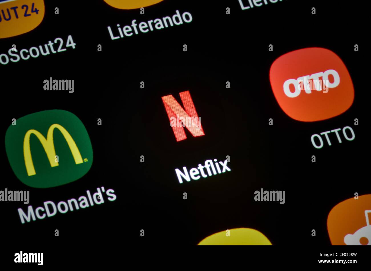 Smartphone, Display, App, Netflix Stock Photo - Alamy