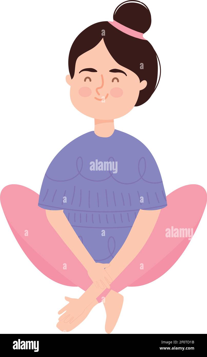 girl sitting with crossed legs Stock Vector Image & Art - Alamy