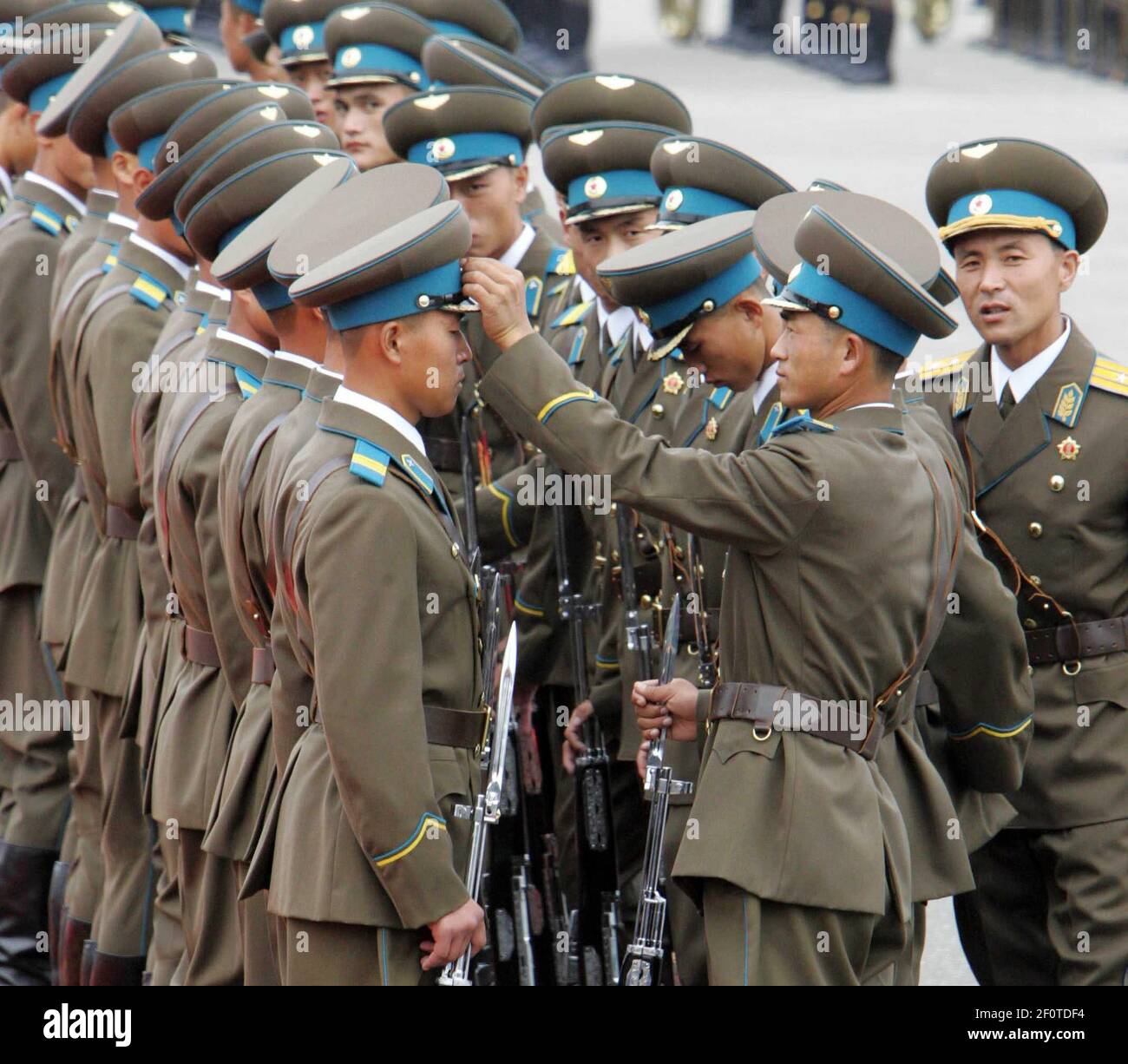 2 October 2007 - Pyongyang, North Korea - North Korean soldiers prepare ...