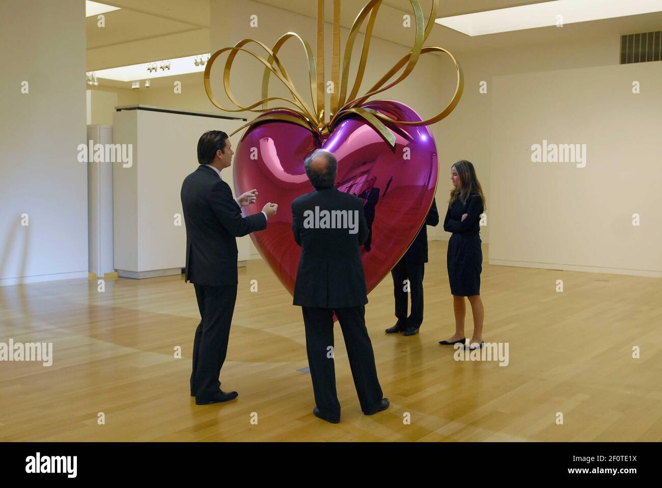 2 October 2007- New York, NY- Artist Jeff Koons' Hanging Heart is on ...