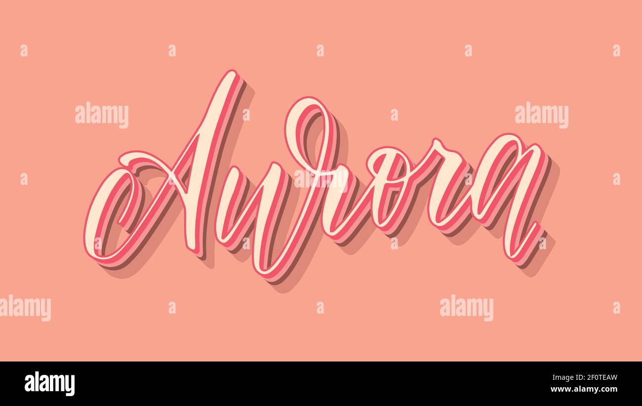 Aurora Name Vector Retro Pink Lady Theme Stock Vector Image & Art - Alamy