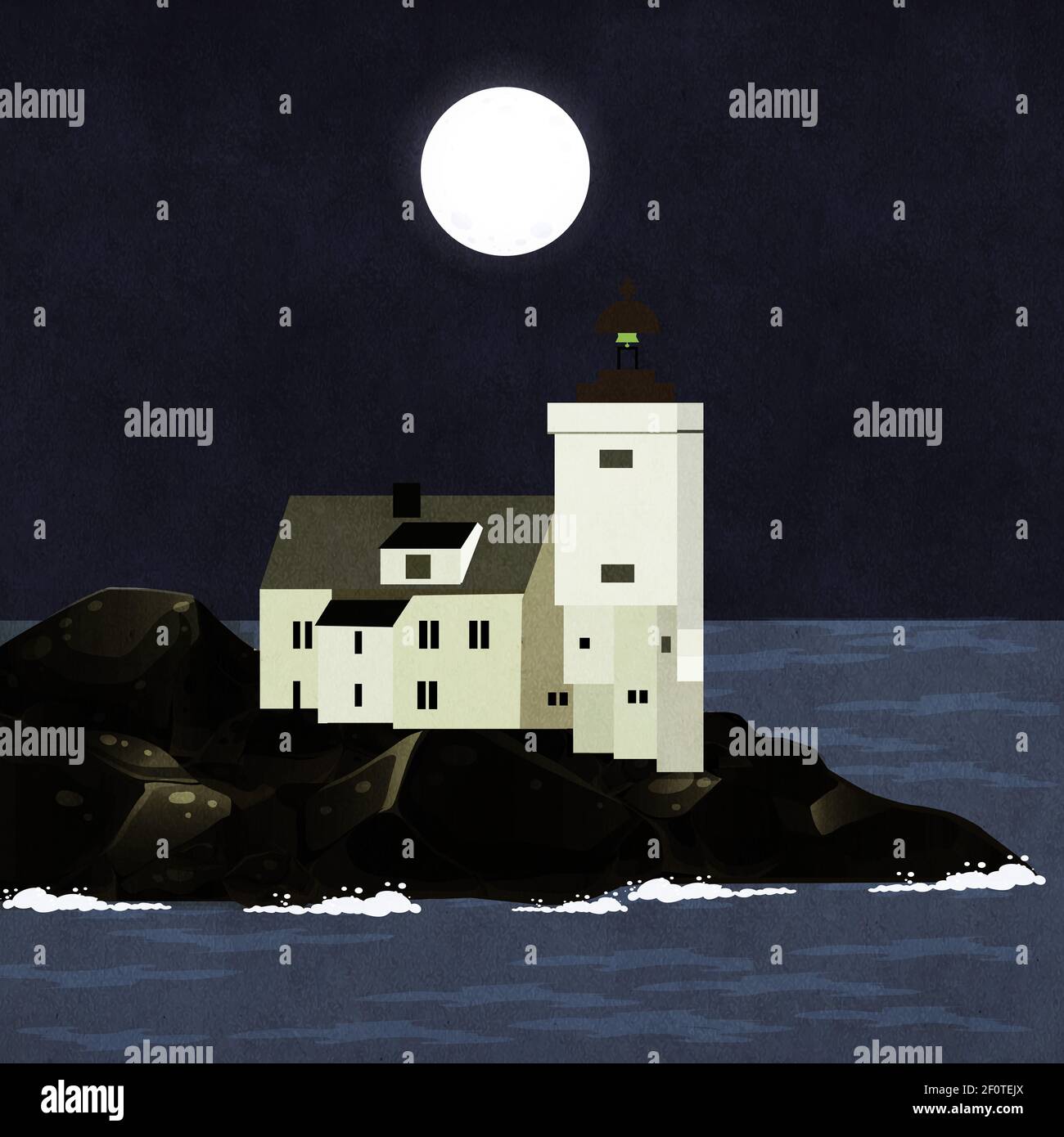 Vector digital illustration of a landscape in Norway Stock Photo - Alamy