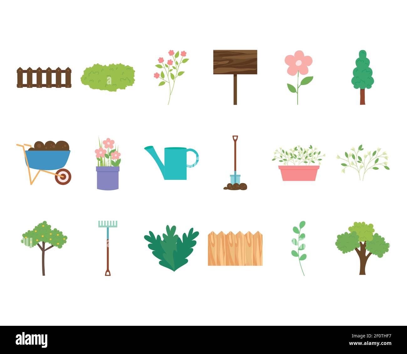 plants and gardening icon set Stock Vector Image & Art - Alamy
