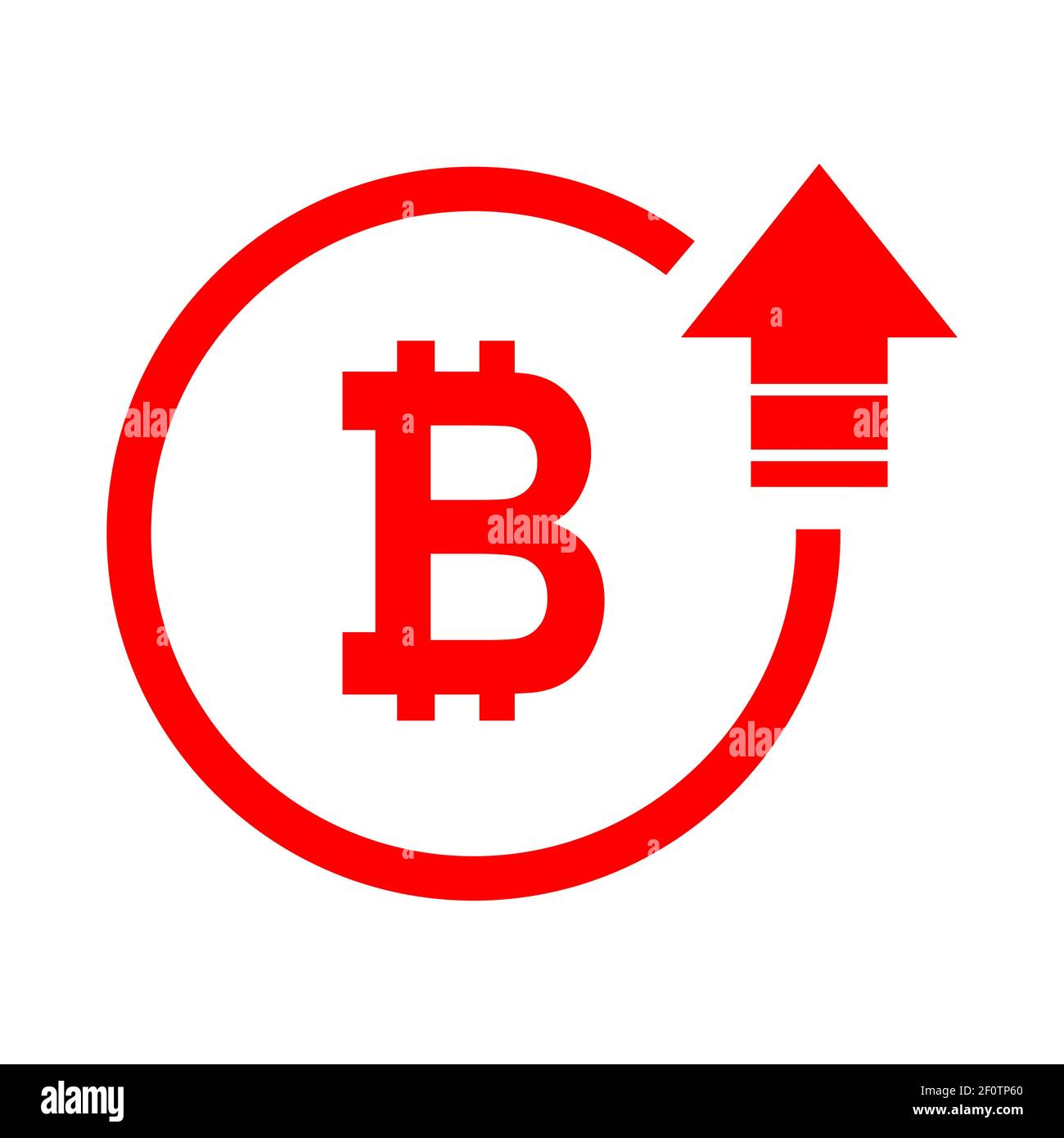 Bitcoin high symbol, cost increase icon. Growth profit bussiness sign ...