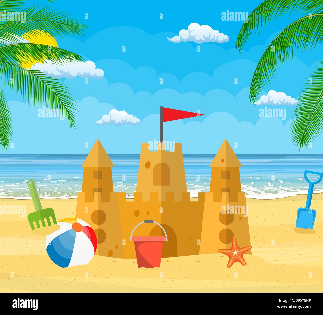 Summer Vacation. Sand Castle Stock Vector Image & Art - Alamy