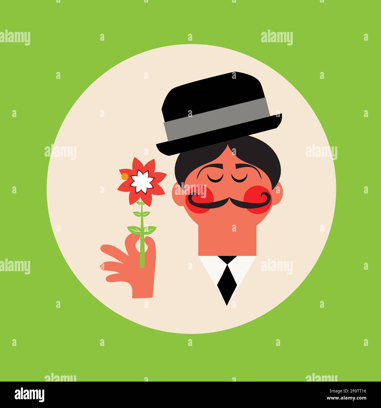 Geometric symmetrical illustration inside a circle Stock Photo - Alamy