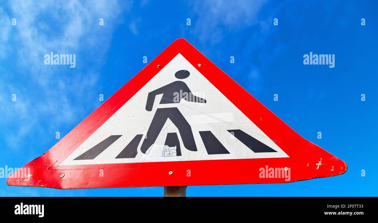 In south africa street signal of zebra crossing Stock Photo - Alamy