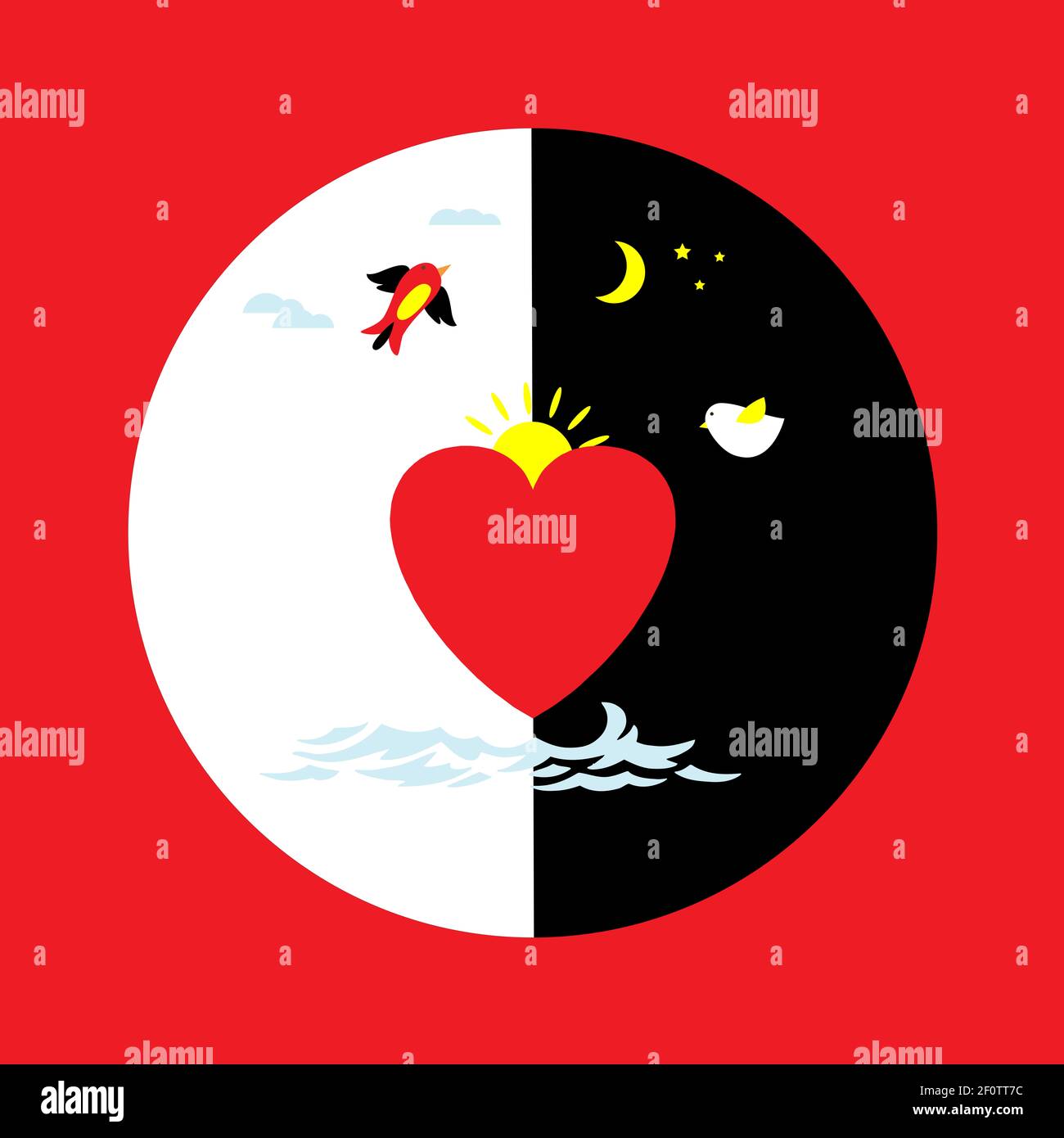Geometric symmetrical illustration inside a circle Stock Photo - Alamy