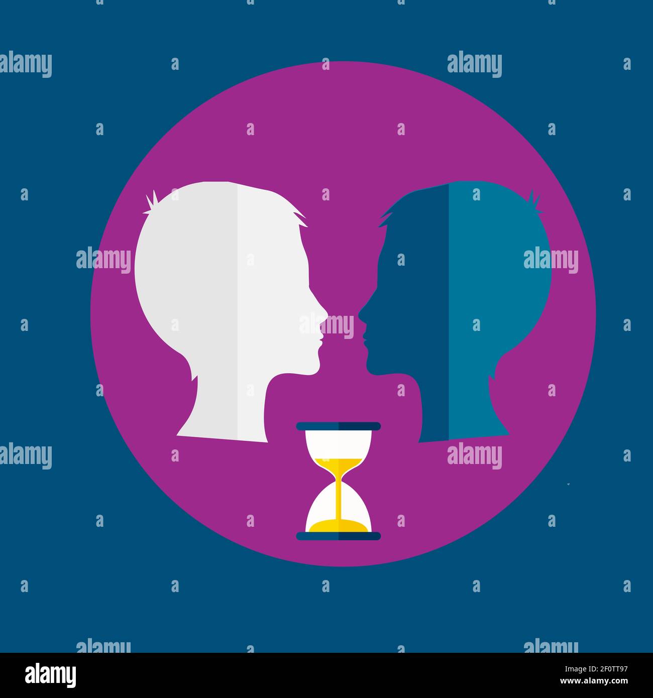 Geometric symmetrical illustration inside a circle Stock Photo - Alamy