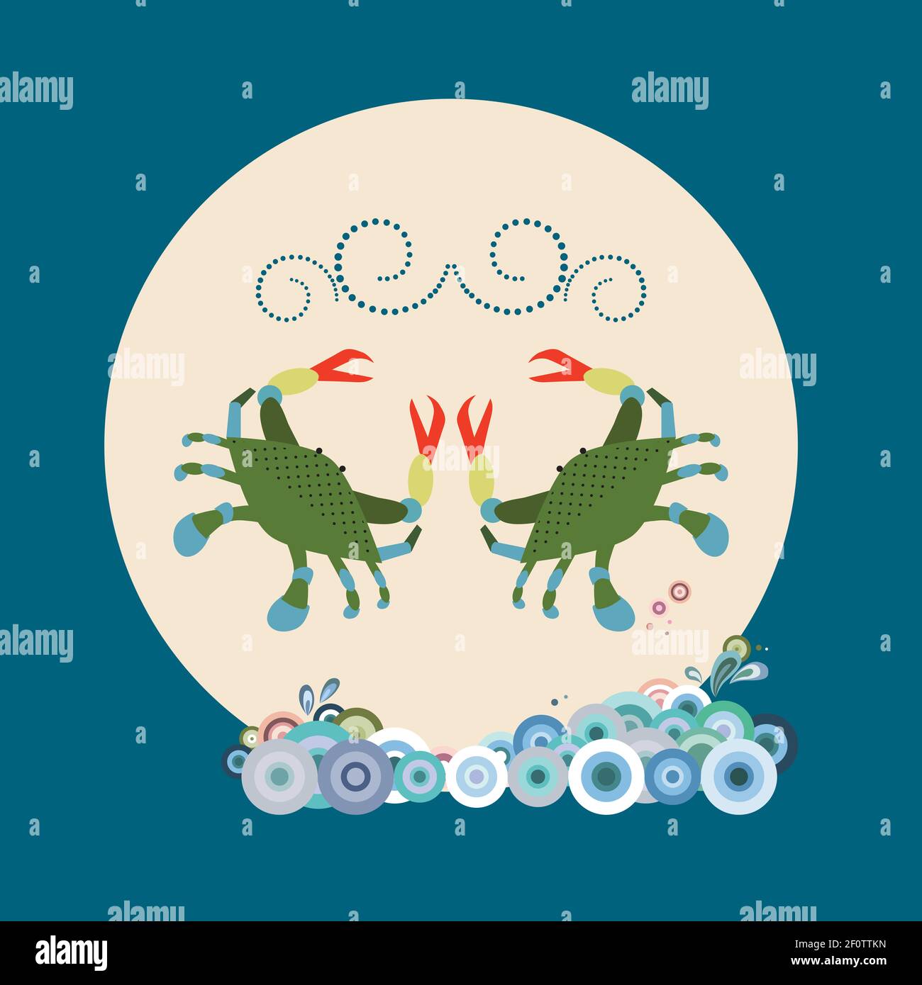 Geometric symmetrical illustration inside a circle Stock Photo - Alamy