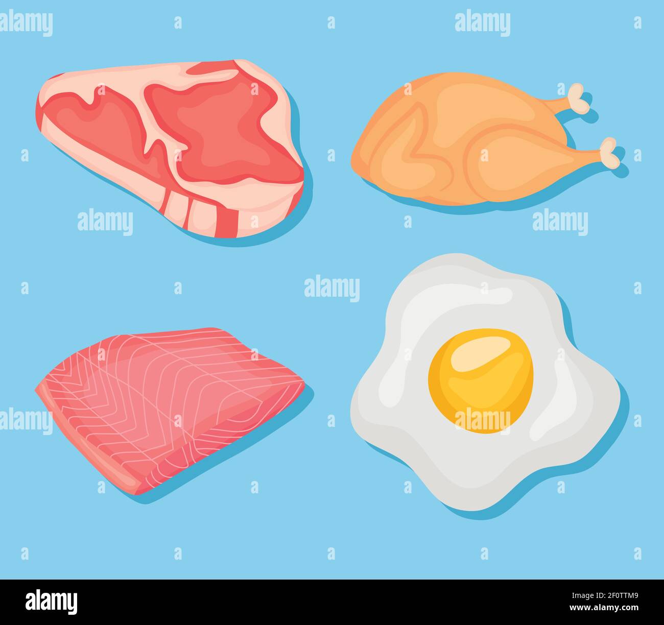 proteins and meats icon set Stock Vector Image & Art - Alamy