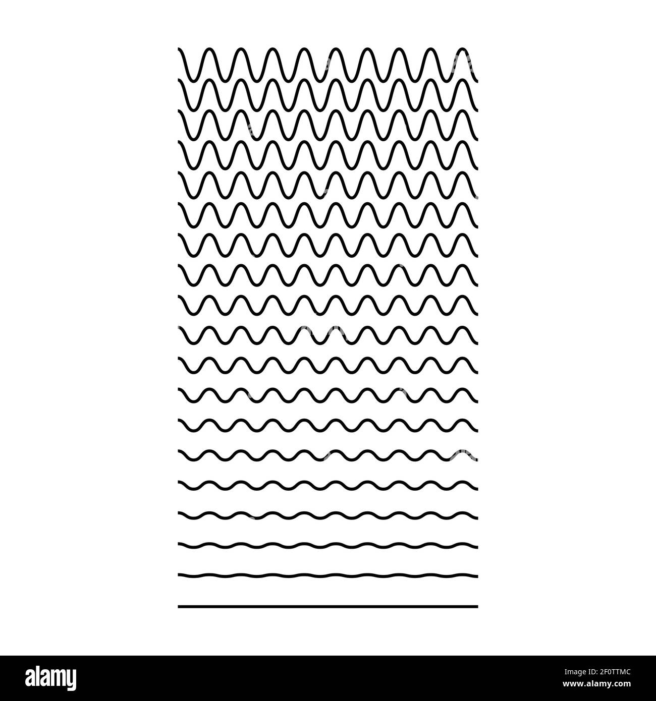 Set of wavy, curvy, zigzag horizontal lines. Vector simple new design ...