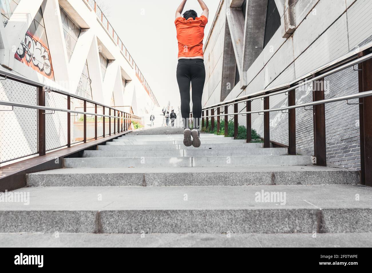 Jumping in stairs hi-res stock photography and images - Alamy