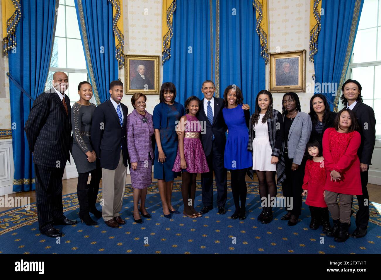 President Barack Obama First Lady Michelle Obama and daughters Sasha ...