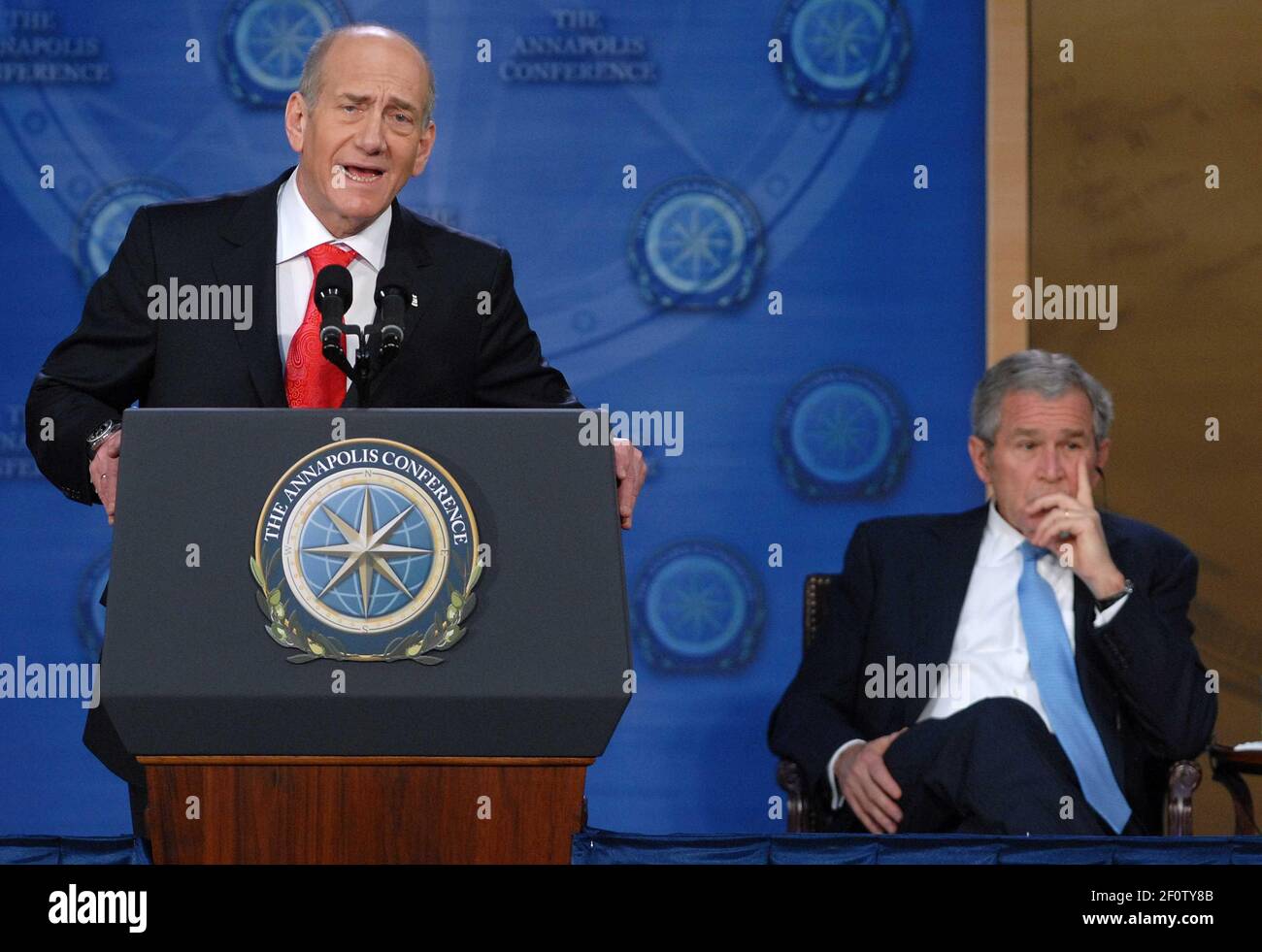 27 November 2007 - Annapolis, Maryland - Israeli Prime Minister Ehud ...