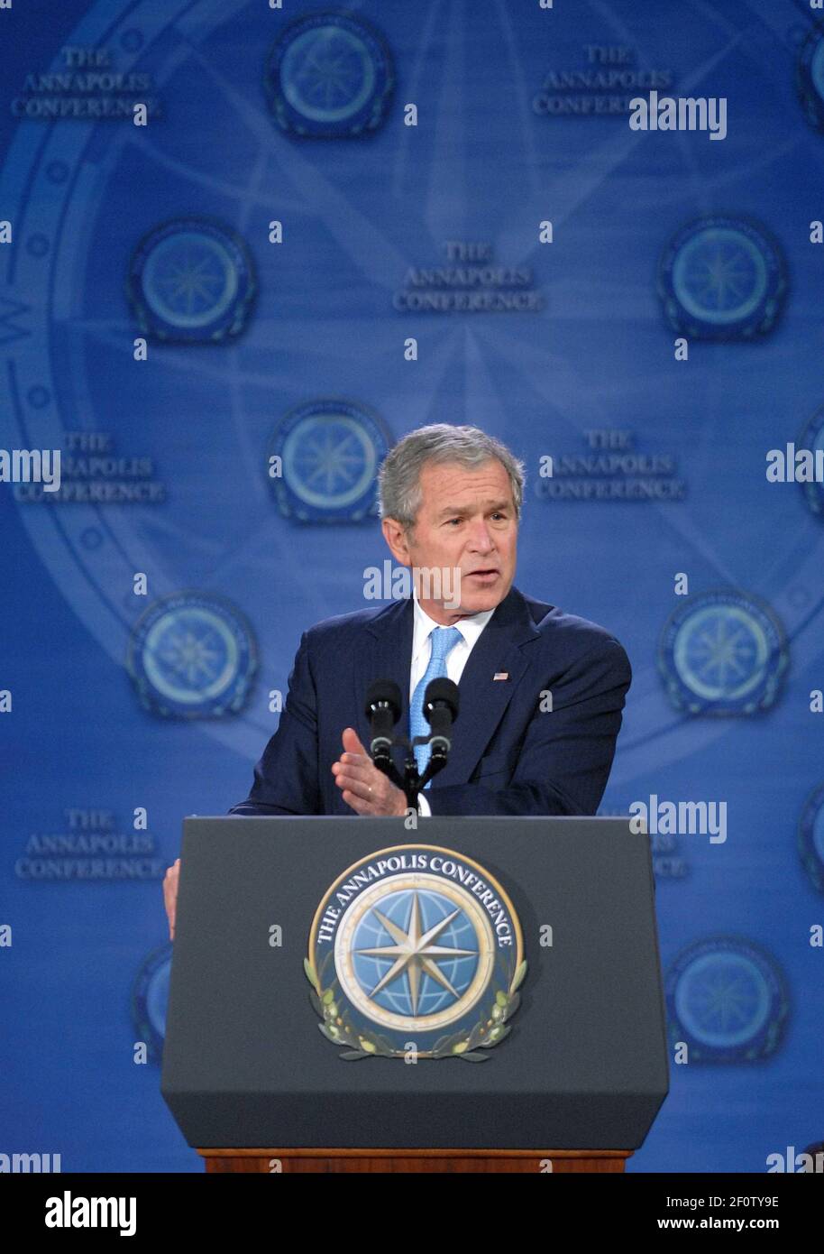 27 November 2007 - Annapolis, Maryland - U.S. President George W. Bush ...