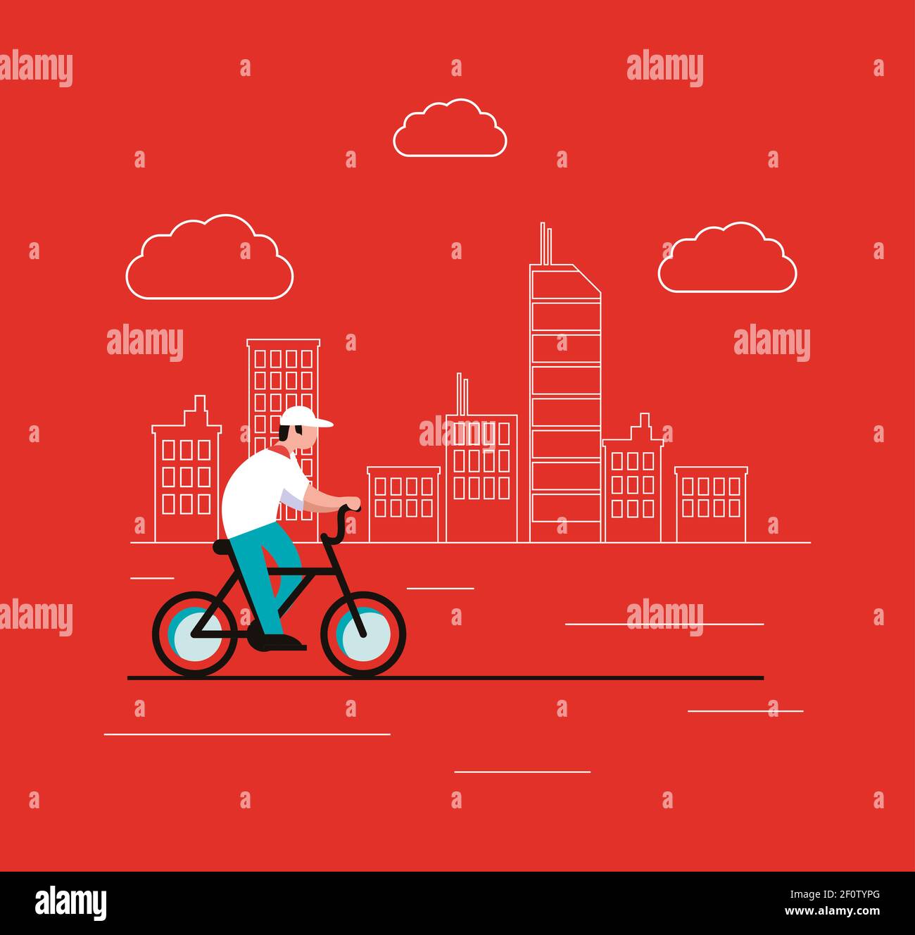Man riding bike at city Stock Vector Image & Art - Alamy