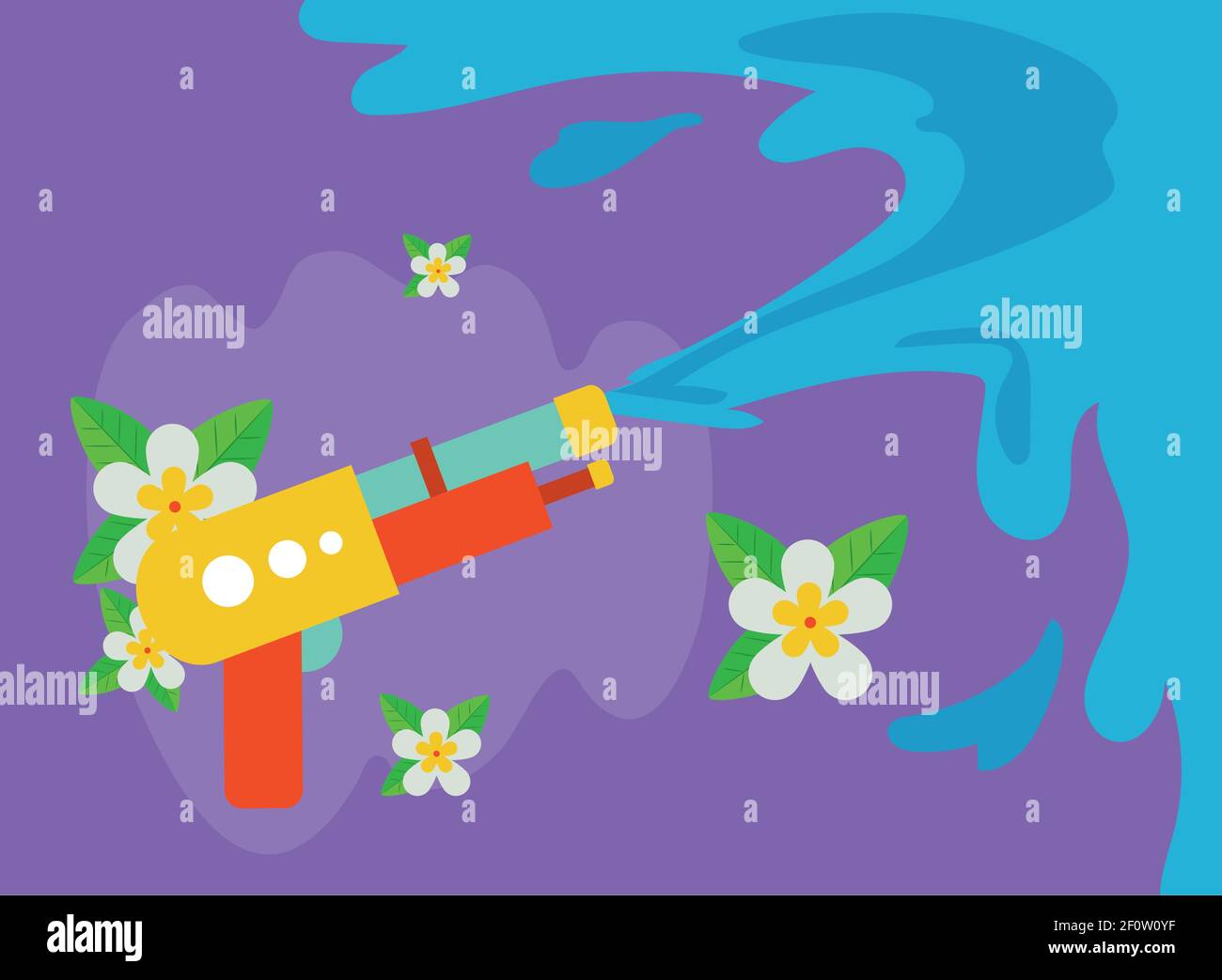 Songkran water gun and flowers Stock Vector Image & Art - Alamy