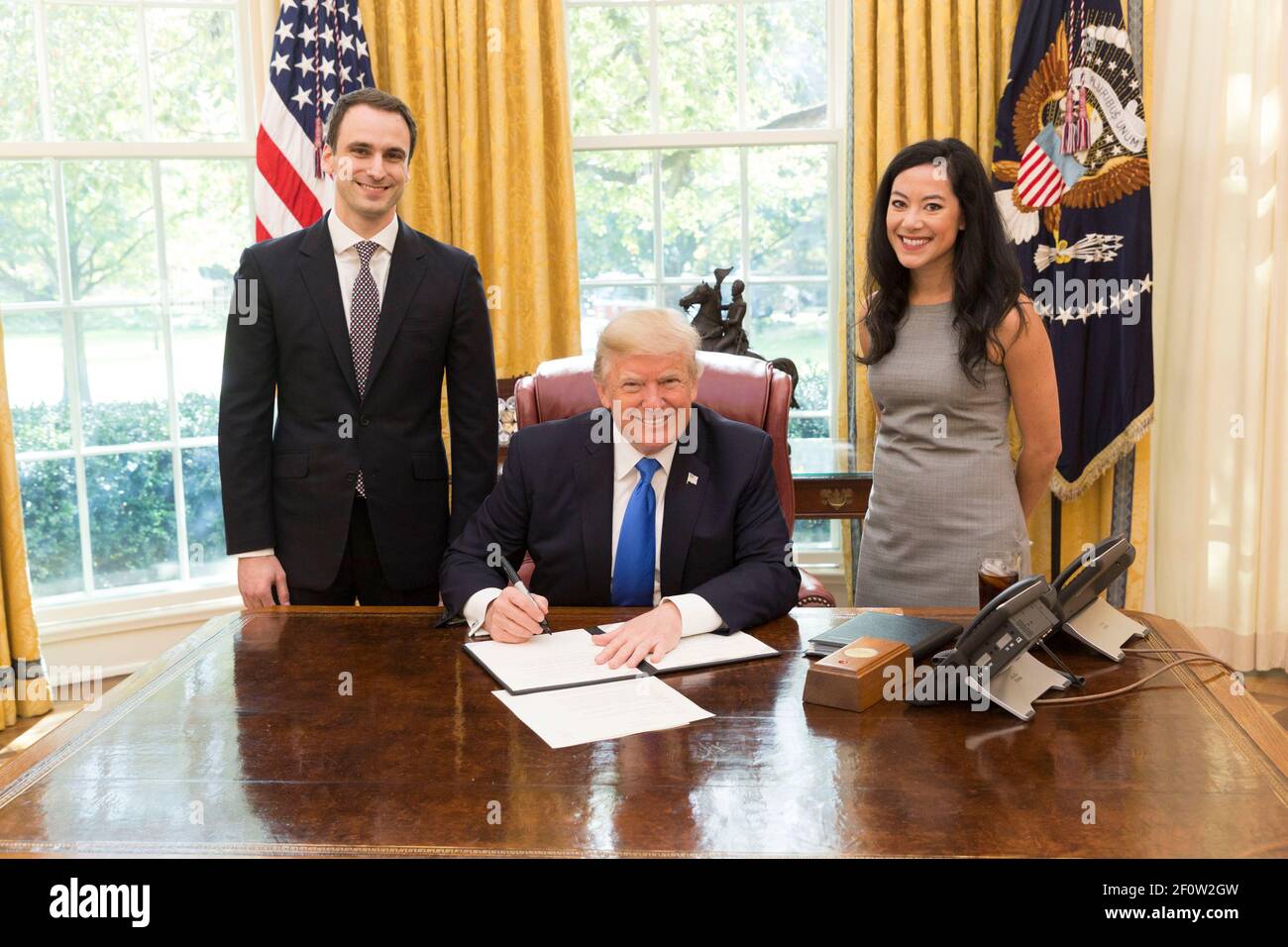 President Donald Trump is joined by Deputy Assistant to the President ...