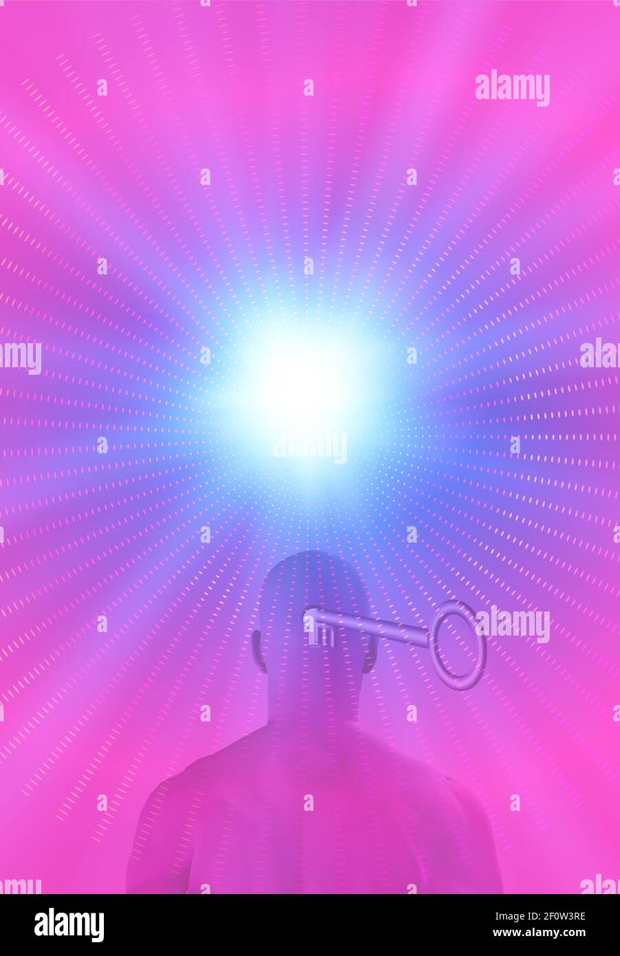 Man with key. 3D rendering Stock Photo - Alamy