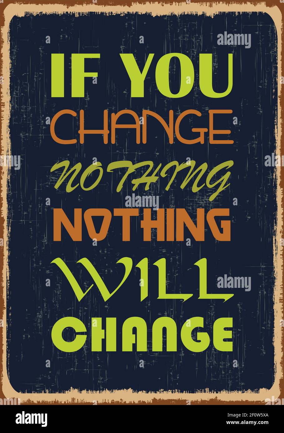 If you change nothing nothing will change. Motivational quote. Vector ...