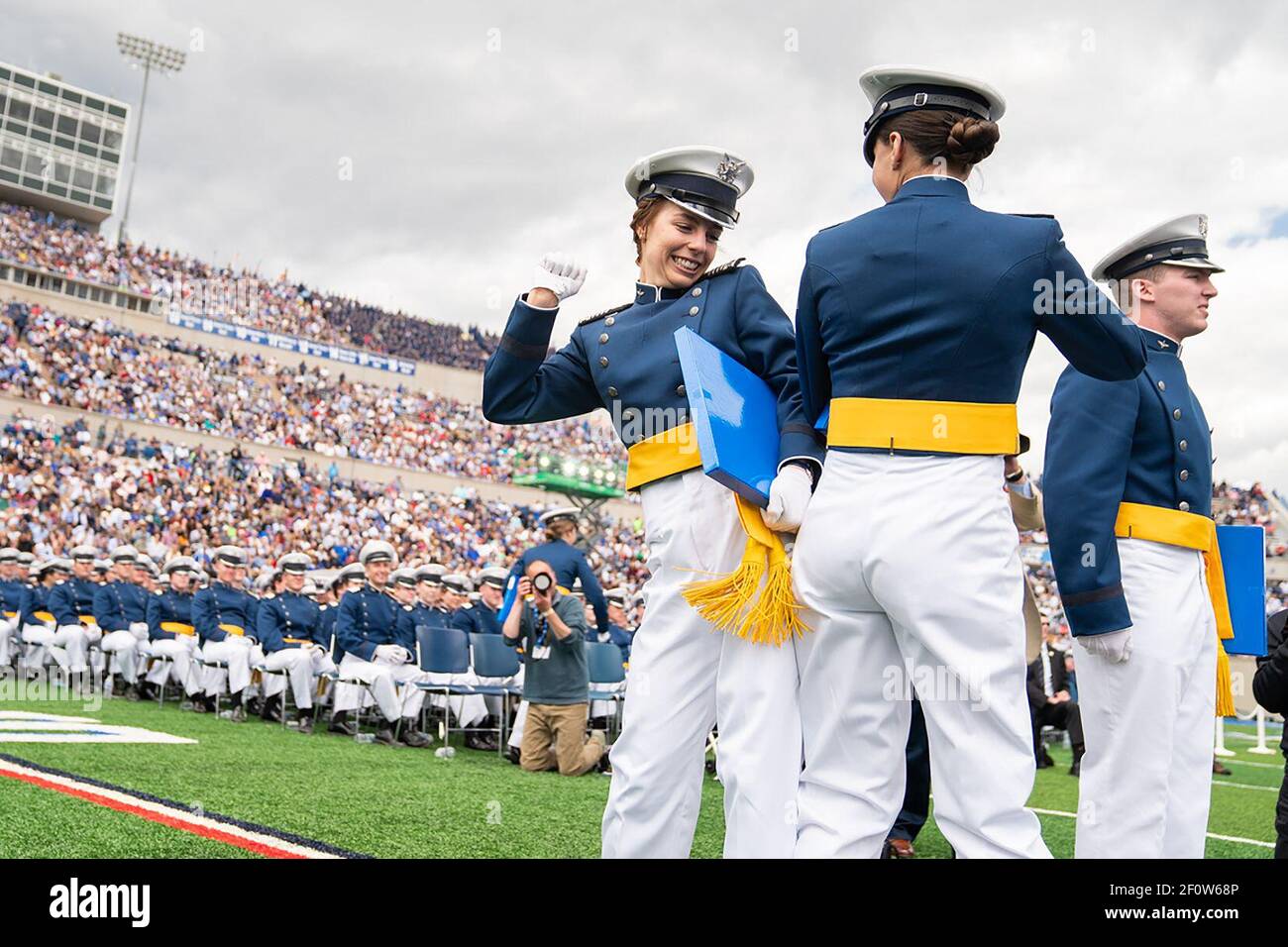 U.S. Air Force Cadets celebrate during the 2019 U.S. Air Force Academy ...