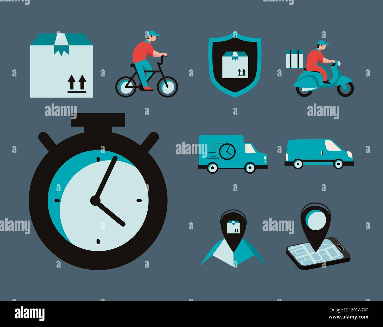 Delivery and logistics symbol set Stock Vector Image & Art - Alamy