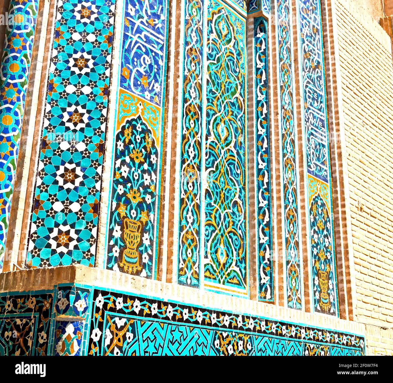 In iran the old decorative tiles Stock Photo - Alamy