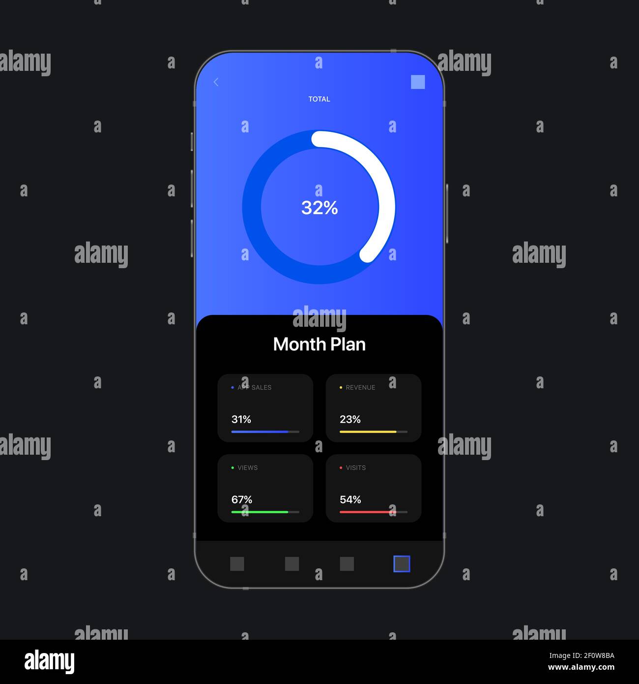 Analytics App Radial Graph Ui Screen Concept Circular Statistical Analysis Vector