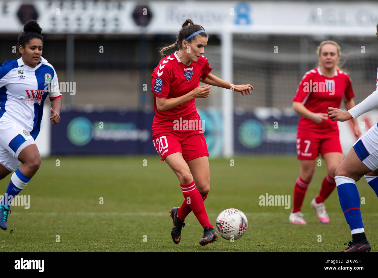 Bamber Bridge, Blackburn, UK. 7th March, 2021. Jordan Atkinson(#20 ...