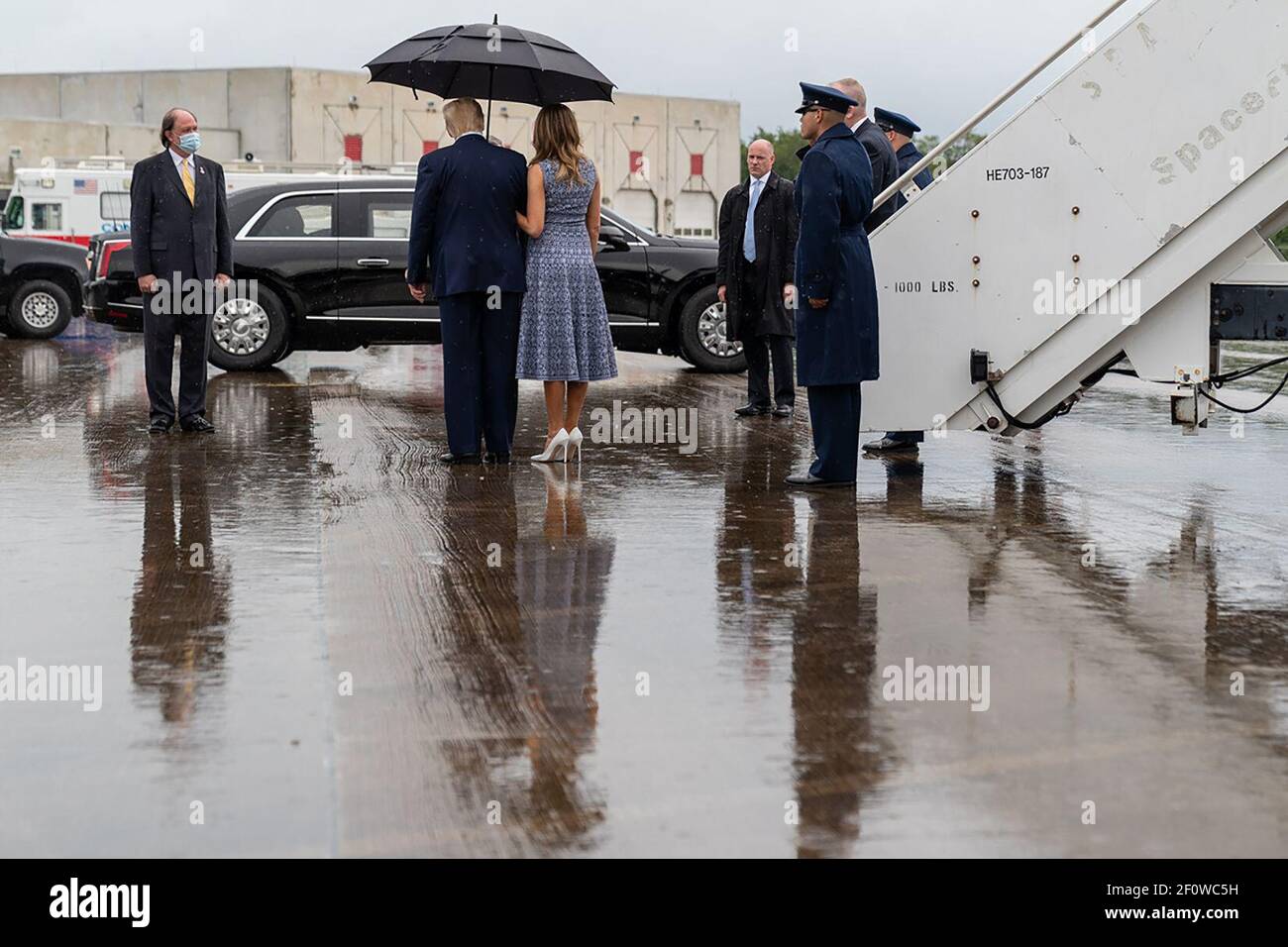 President Donald Trump and First Lady Melania Trump disembark Air Force ...
