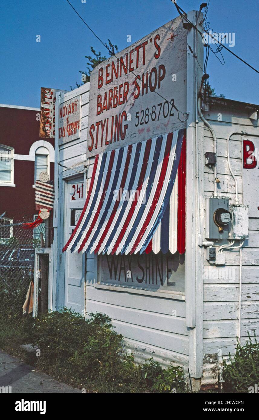 1980s United States - Bennett's Barber Shop Houston Texas ca. 1983 ...