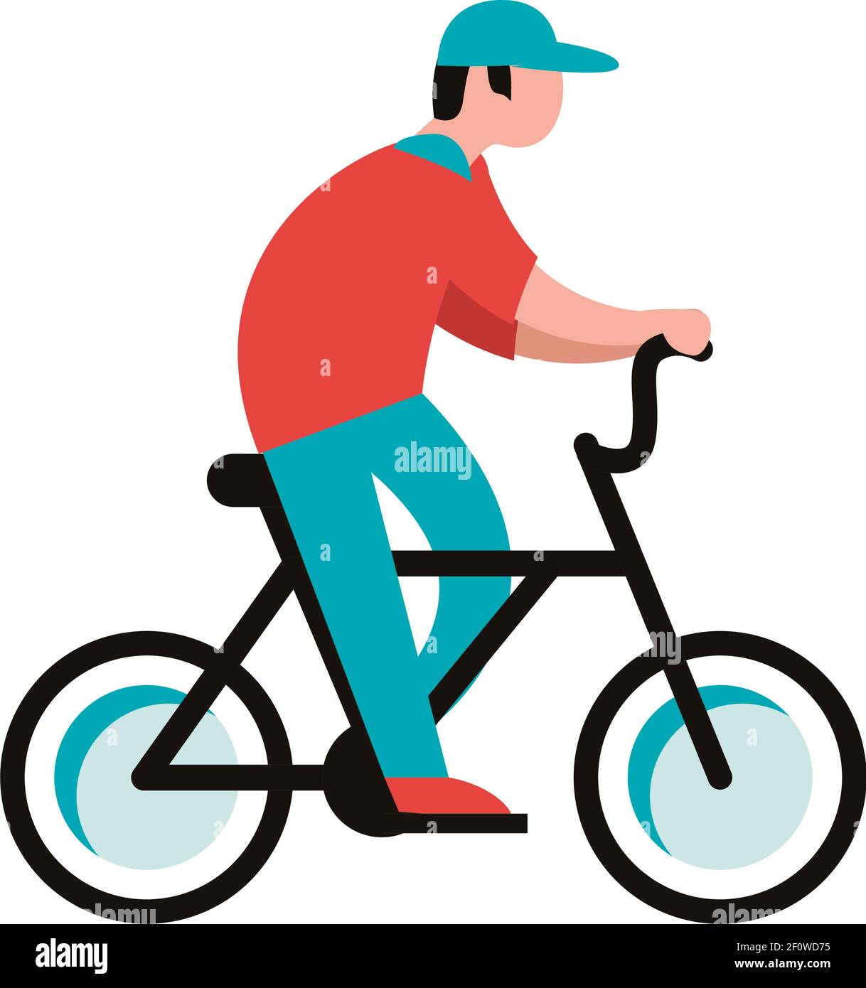 Isolated man riding bike vehicle Stock Vector Image & Art - Alamy