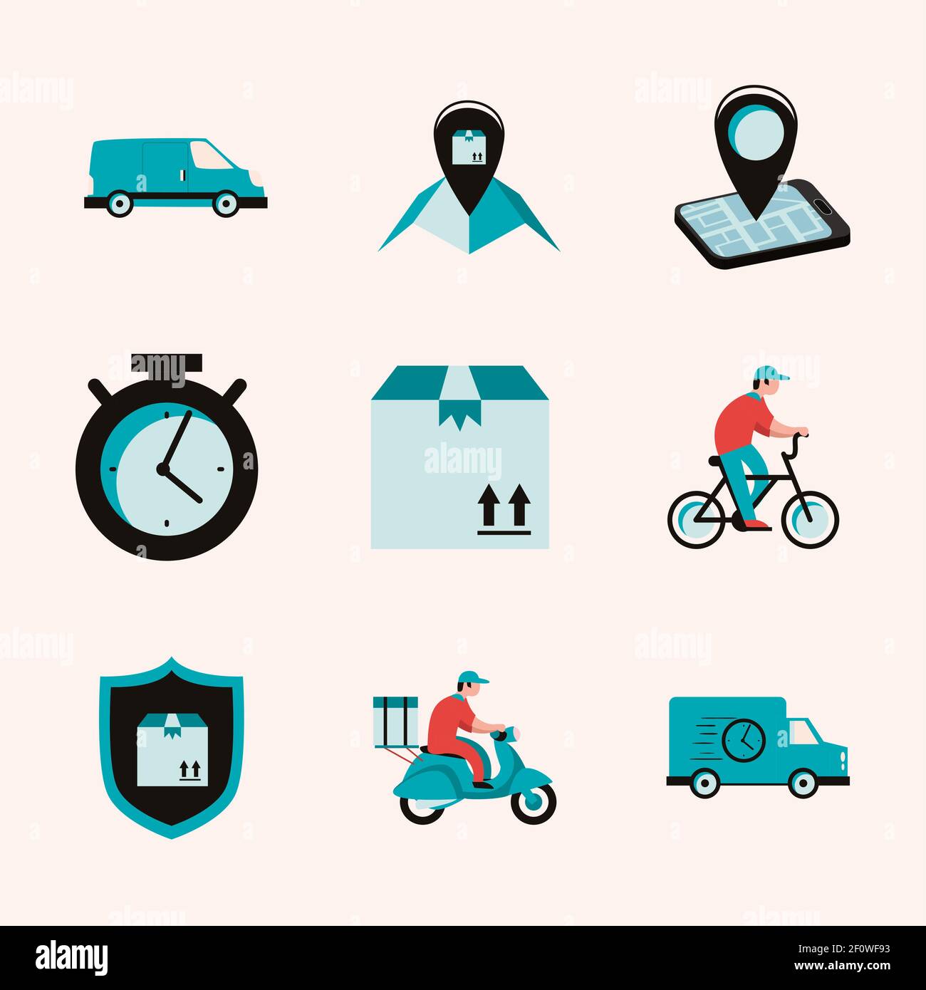 Delivery and logistics icon set Stock Vector Image & Art - Alamy