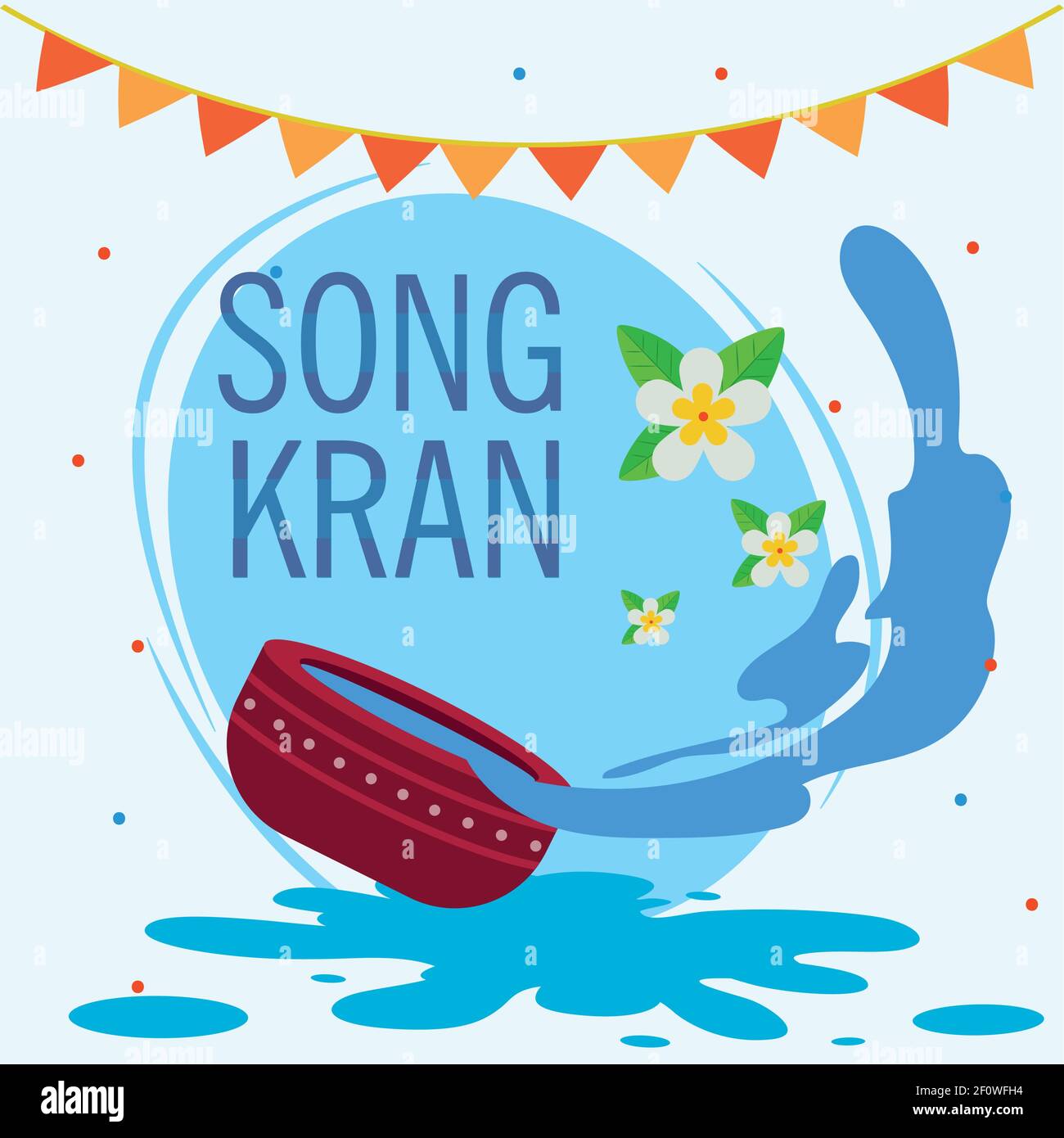 Asian songkran festival water bowl Stock Vector Image & Art - Alamy