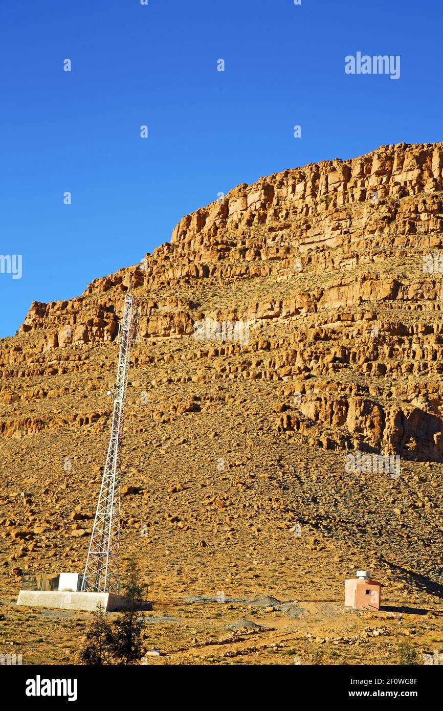 In africa morocco the atlas valley electrical line high voltage power ...