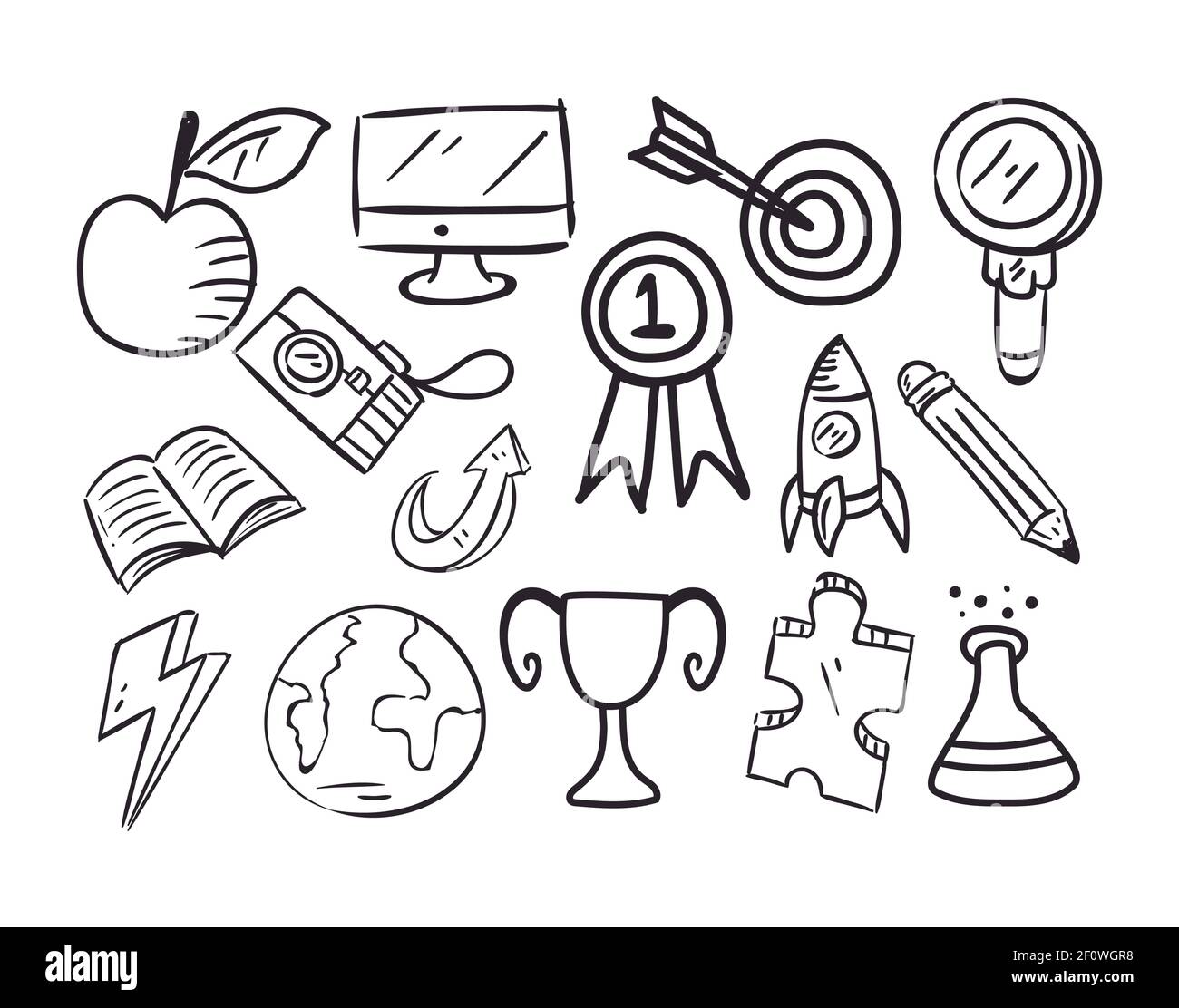 Doodle icons on white background Stock Vector Image & Art - Alamy