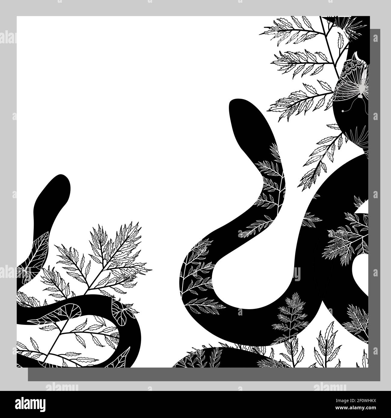 SNAKES. FRAME made of snakes. Vector illustration. Tropical poisonous ...
