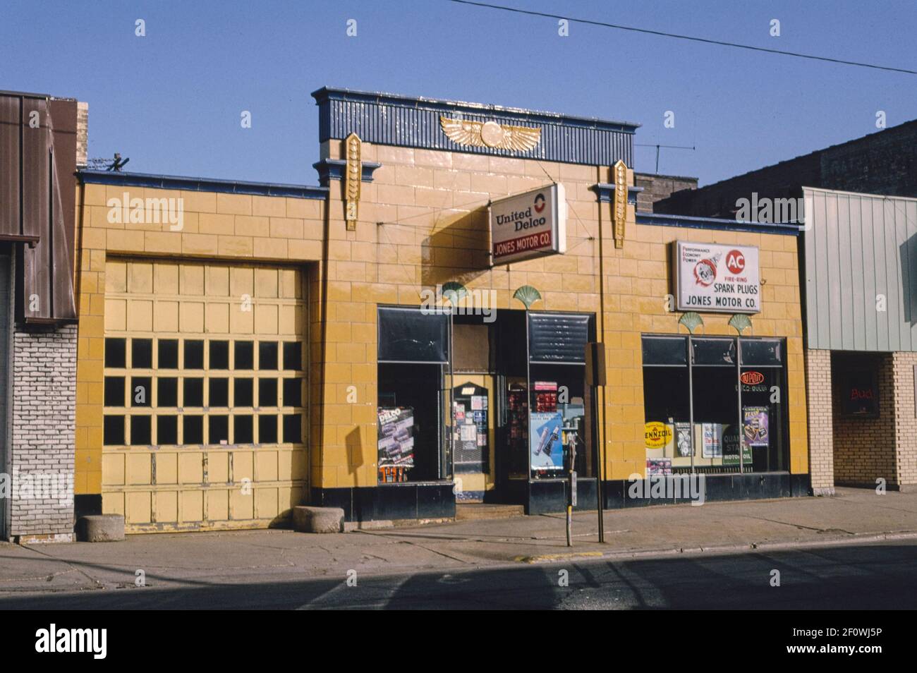 Jones Motor Company straight-on view Broadway Green Bay Wisconsin ca ...