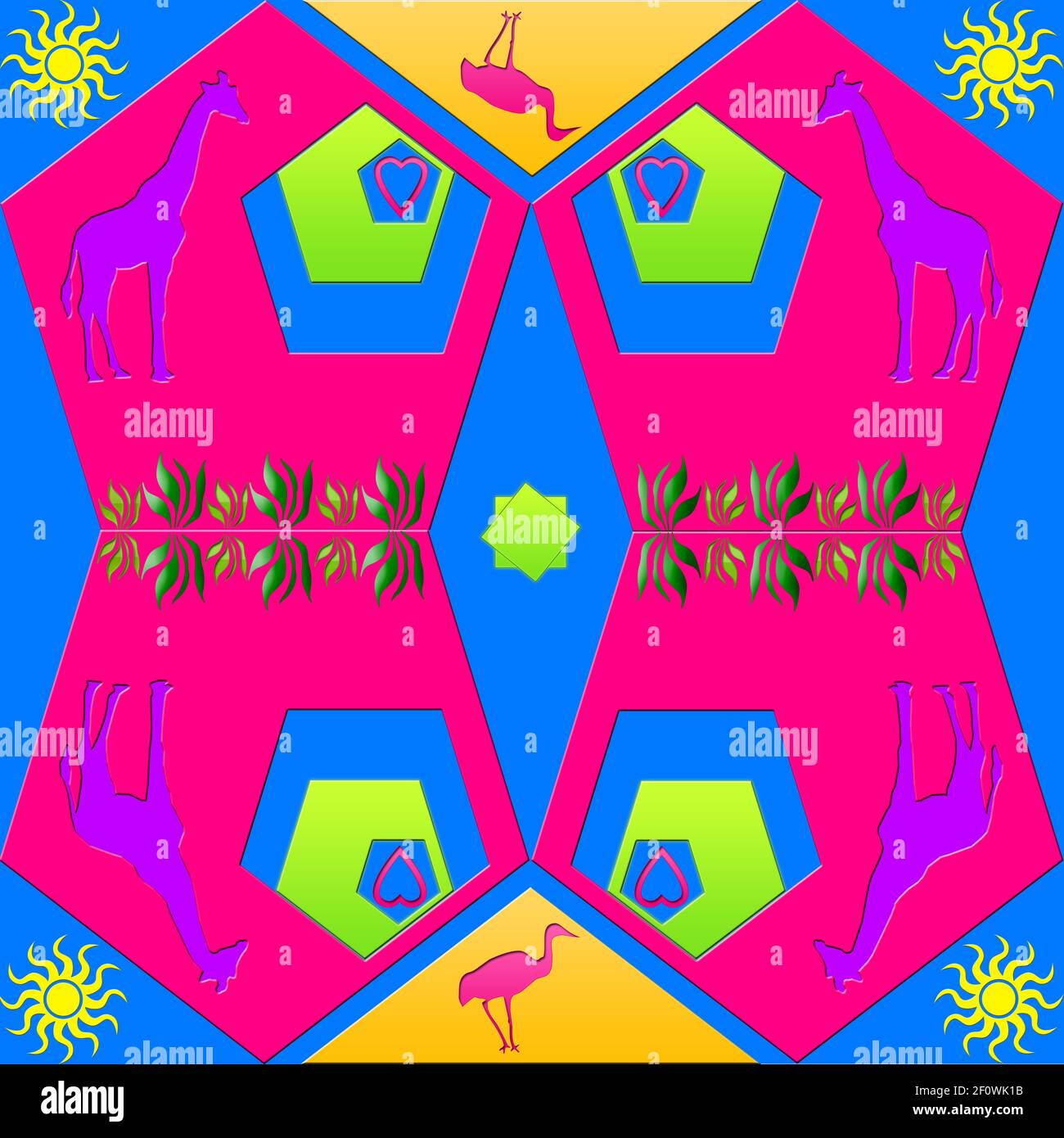Vector colorful digital illustration showing shapes and colors Stock ...