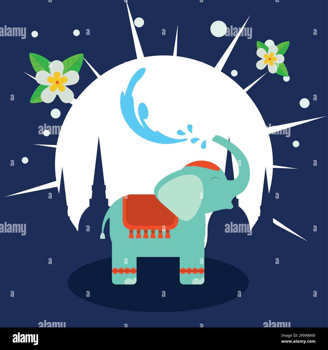 Water asian songkran festival elephant Stock Vector Image & Art - Alamy