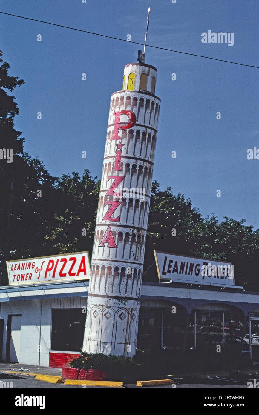 Leaning Tower of Pizza Quincy Massachusetts ca. 1984 Stock Photo - Alamy Leaning Tower of Pizza Quincy Massachusetts ca. 1984 Stock Photo - Alamy