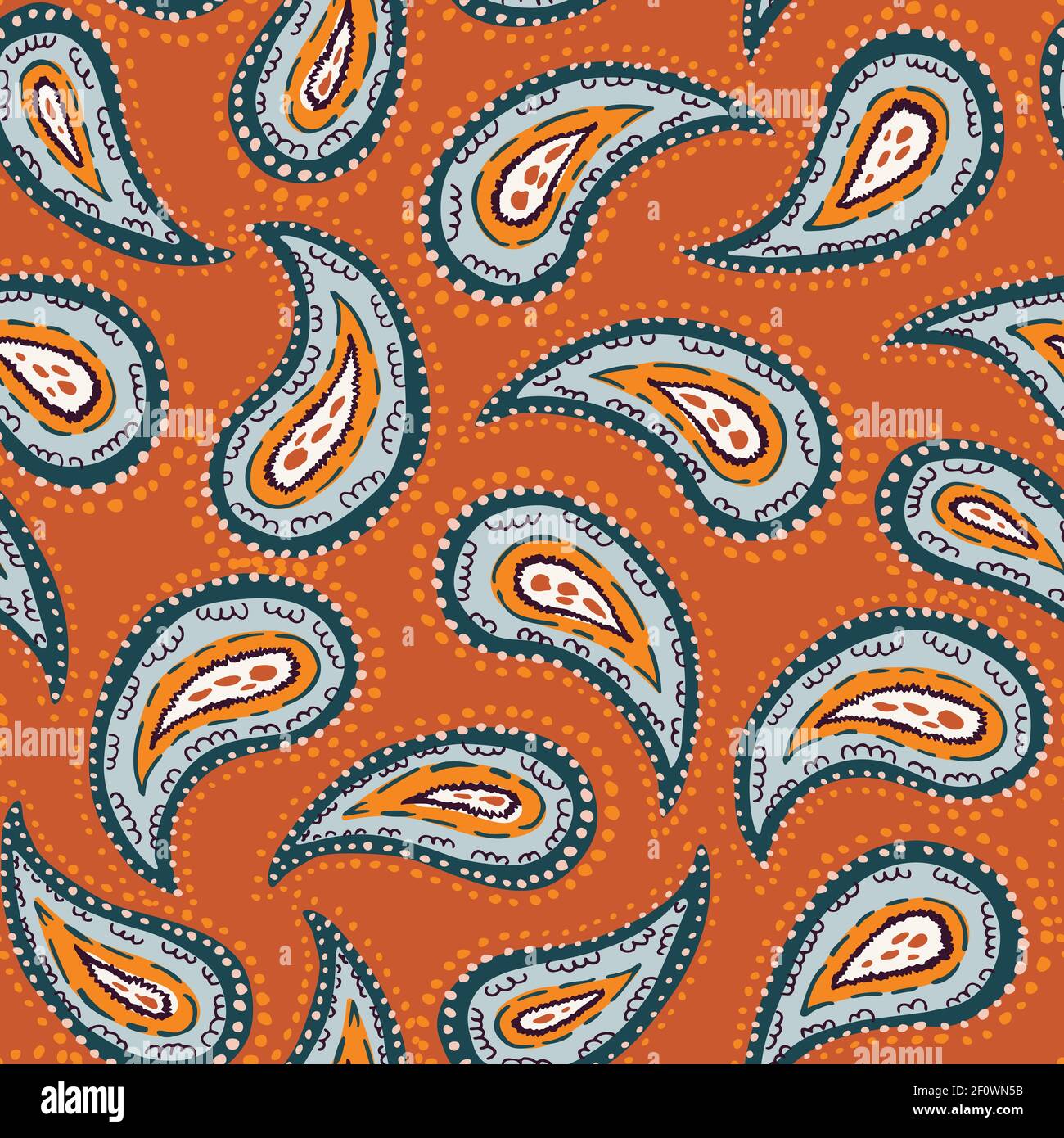 Orange Paisley Pattern