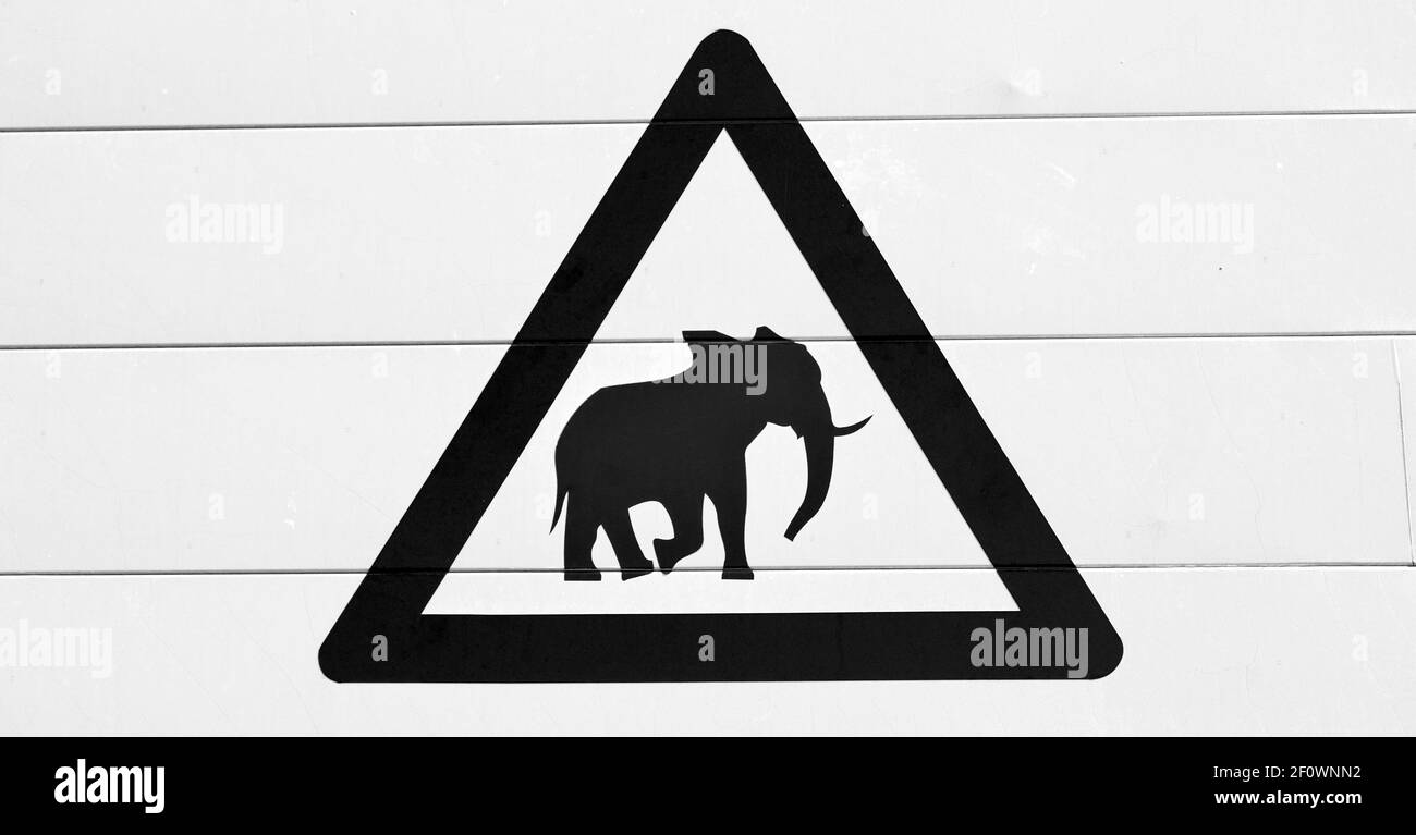 In south africa close up of the elephant sign Stock Photo - Alamy