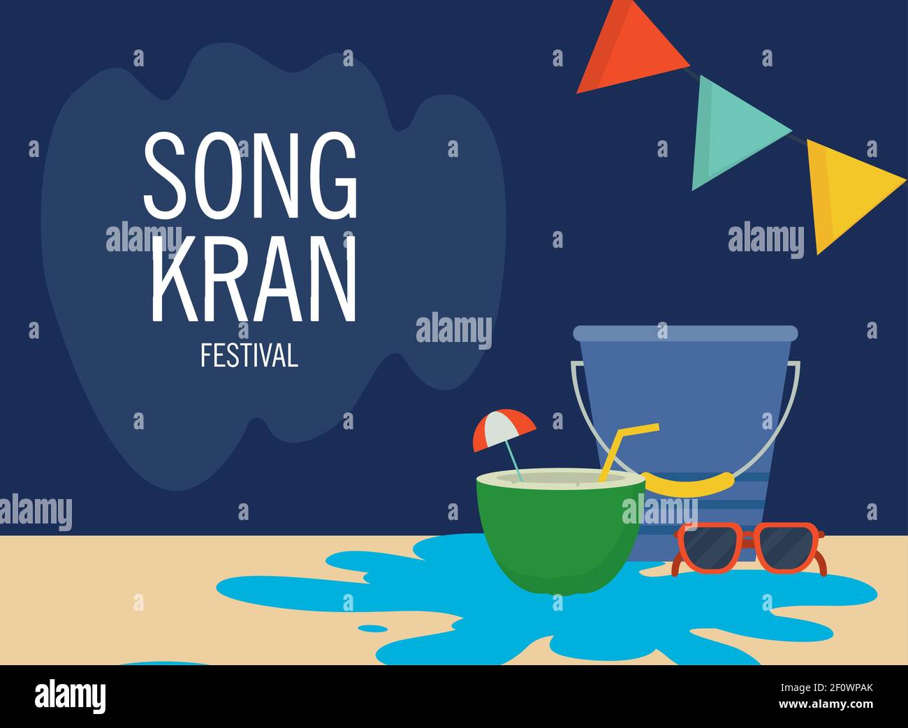 Songkran festival bucket Stock Vector Images - Alamy