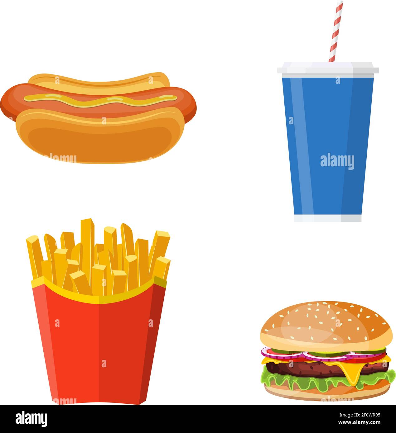 Group of Fast Food products Stock Vector Image & Art - Alamy