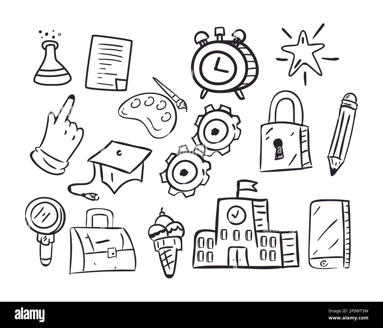 Doodle symbols on white background Stock Vector Image & Art - Alamy
