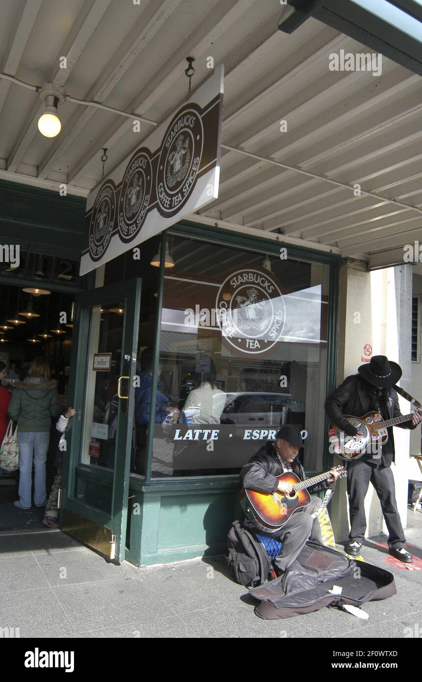29 March 2008 - Seattle, Washington - The First Starbucks, founded in ...